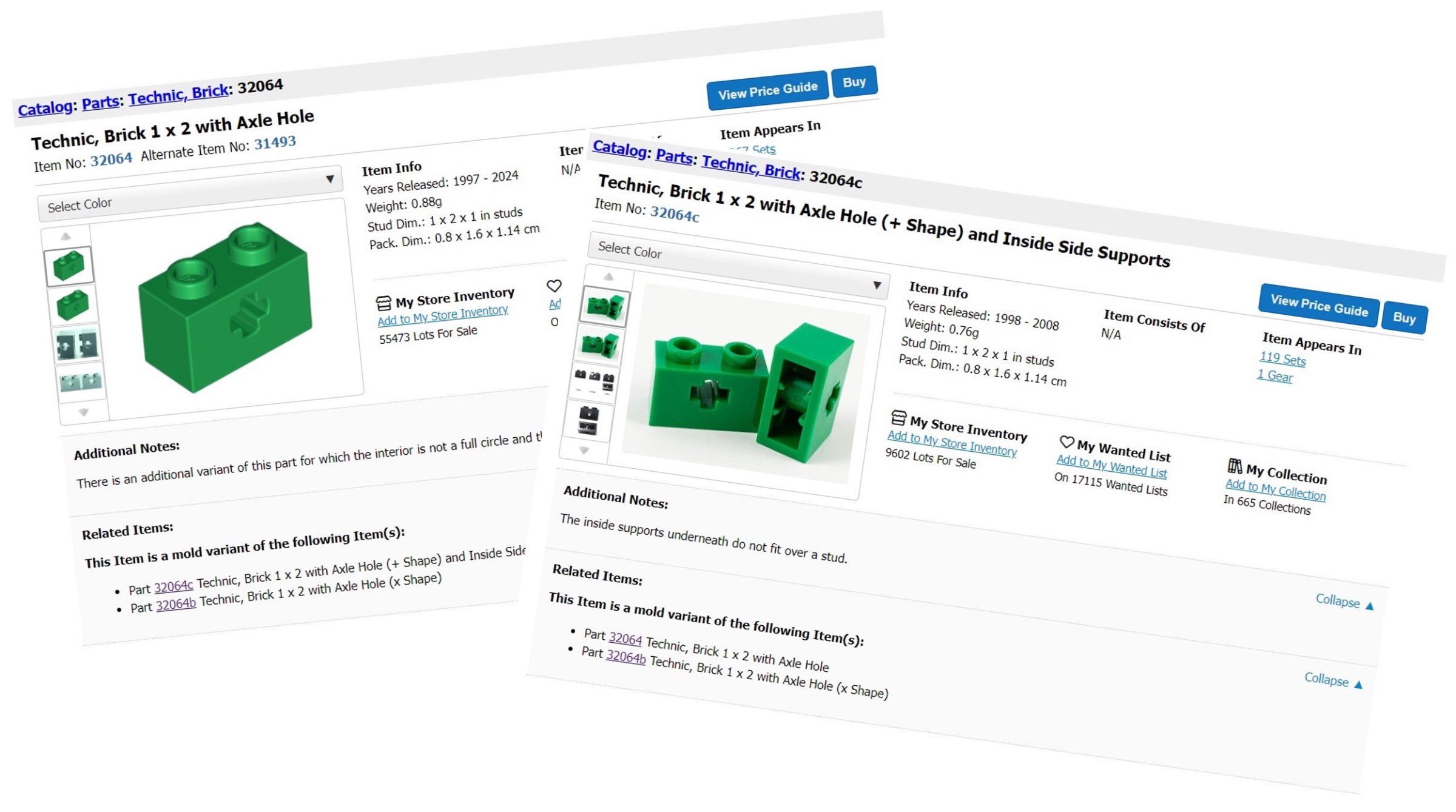 BrickLink announces removal of part variants | Brickset